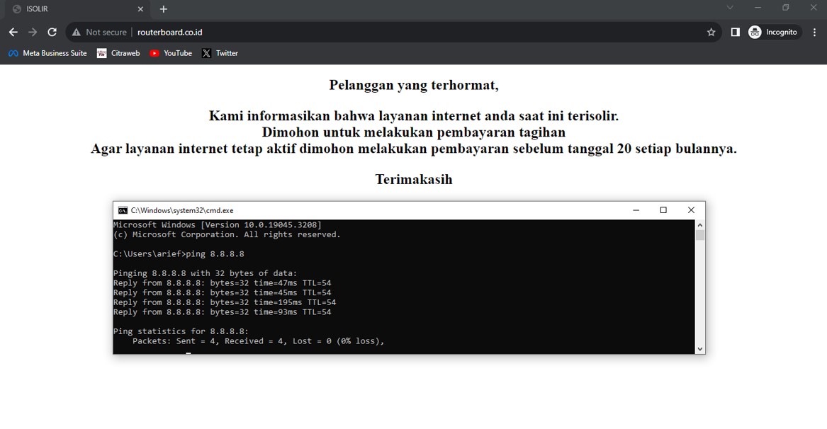 Citraweb.com : Habis masa langganan ISP, Failover tidak bekerja???